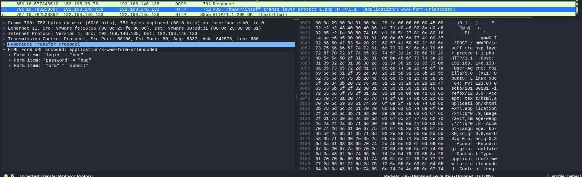 (bWAPP)Clear Text HTTP (Credentials) - print(‘g2h’)